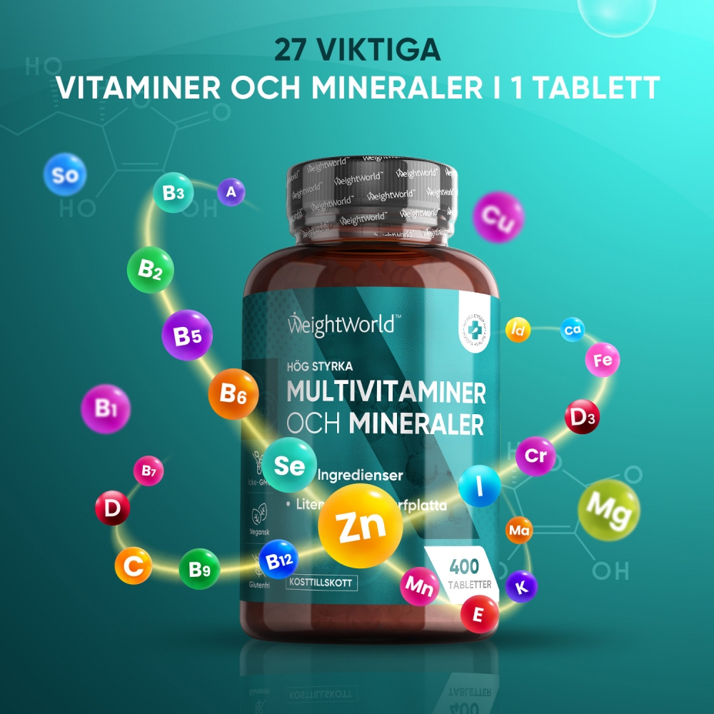Köp Multivitamin och Mineraler, 365 Tabletter | Multivitaminer för vuxna