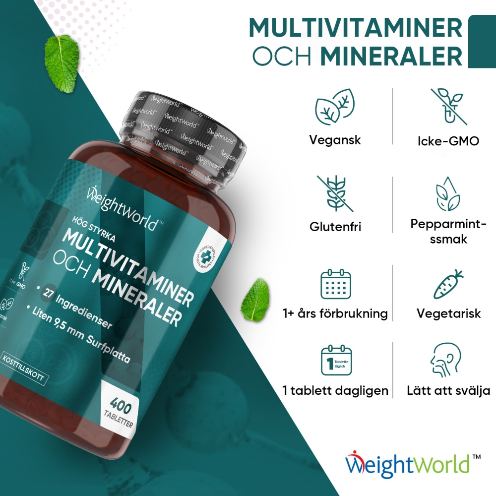 Köp Multivitamin och Mineraler, 365 Tabletter | Multivitaminer för vuxna